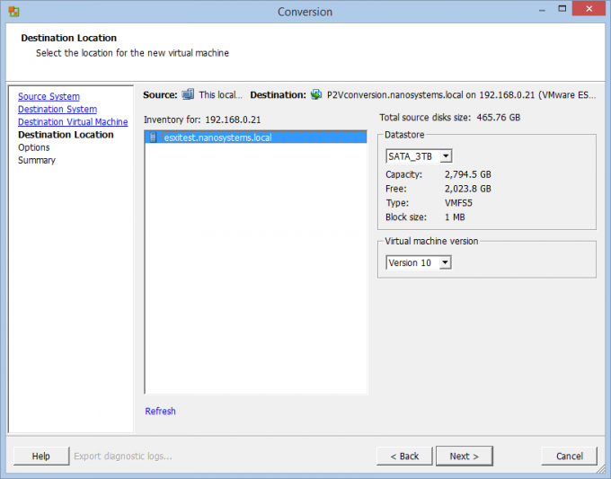 P2V conversion with VMware vCenter Converter | The Solving