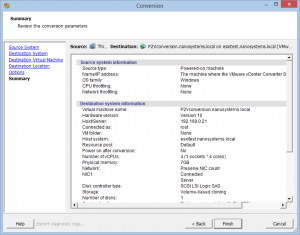 P2V conversion with VMware vCenter Converter | The Solving