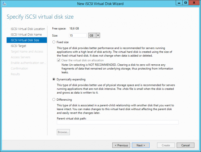 How to create an iSCSI target on Windows Server 2012
