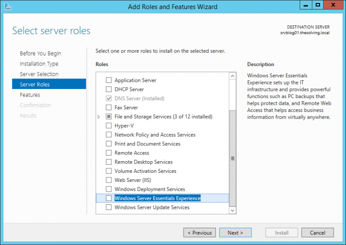 How to install the Windows Server Essentials Dashboard