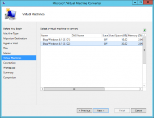 ESX(i) to Hyper-V conversion with Microsoft Virtual Machine Converter