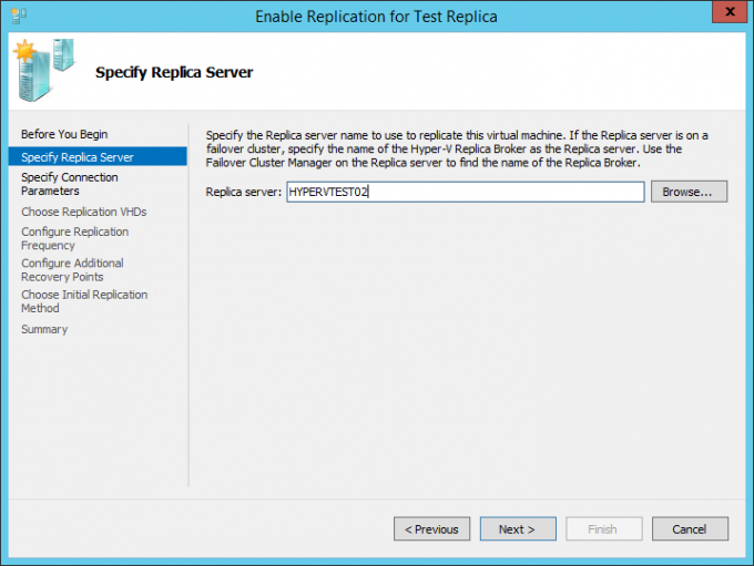 How to configure virtual machine replication on Hyper-V