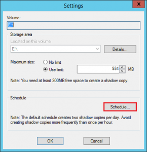 Configuring Volume Shadow Copies on Windows Server 2012