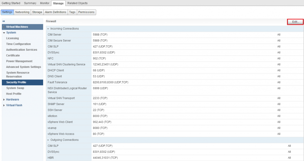 How to configure and administer the ESXi firewall
