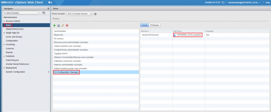 How to add a new user to a customized vCenter Role