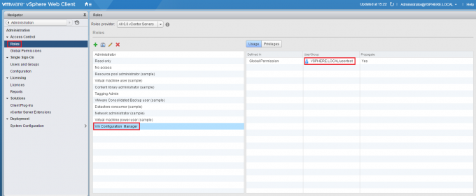 How to add a new user to a customized vCenter Role