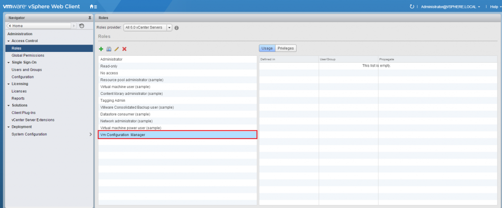 How to add a new user to a customized vCenter Role