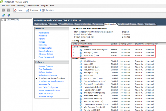 How to configure virtual machines auto start on VMware Esxi